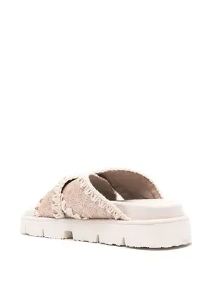 Mou Bio Criss-cross Sequin-embellished Sandals