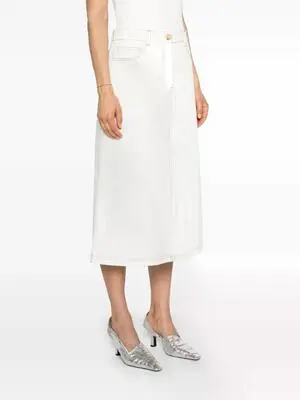 TOTEME Contrast-stitching Midi Skirt - White