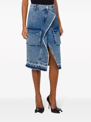 Moschino Asymmetric Cargo Denim Skirt