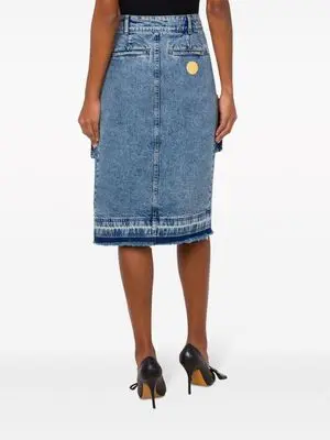 Moschino Asymmetric Cargo Denim Skirt