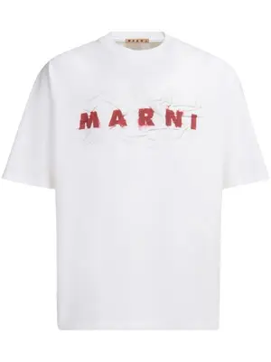 Marni Wrinkled-logo Short-sleeve T-shirt