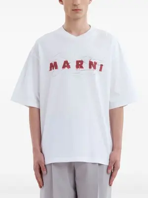 Marni Wrinkled-logo Short-sleeve T-shirt