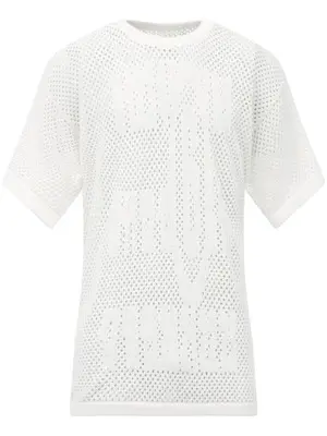 MAISON MARGIELA Intarsia-knit Cotton T-shirt - White