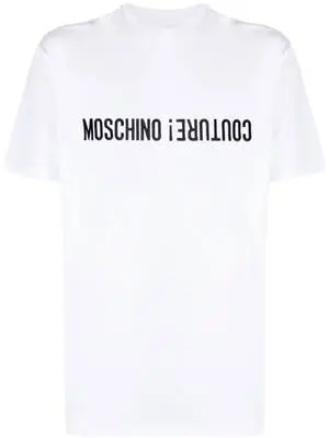 Moschino Logo-embroidered Cotton T-shirt - White