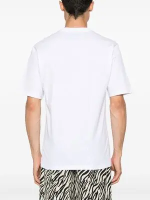 Moschino Logo-embroidered Cotton T-shirt - White