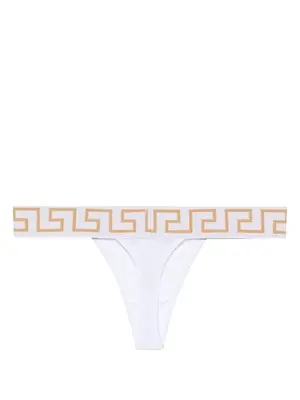 Versace Greca Border Thong - White