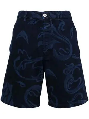 LANVIN Floral-print Denim Shorts