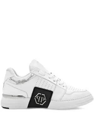 Philipp Plein Silver Tone Sneakers For Women