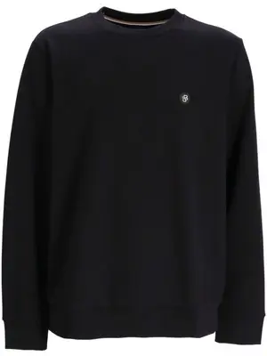 BOSS Logo-patch Crew-neck Sweatshirt - Black