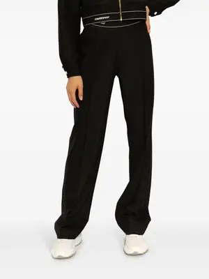 Casablanca Pressed-crease Virgin Wool Trousers - Black