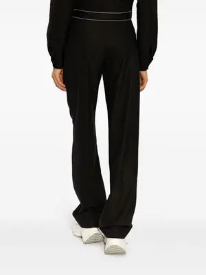 Casablanca Pressed-crease Virgin Wool Trousers - Black