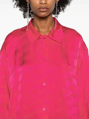 Balenciaga Jacquard-logo Satin Shirt