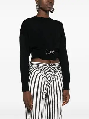 Moschino Hook-detail Cropped Sweatshirt
