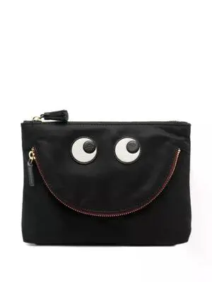 ANYA HINDMARCH Eyes Regenerated Econyl Pouch - Black
