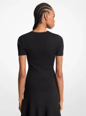 Michael Kors Cashmere Short-sleeve Sweater - Black