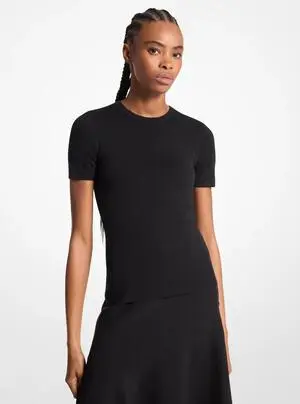 Michael Kors Cashmere Short-sleeve Sweater - Black