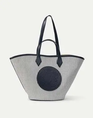 Veronica Beard Veronica Beard Crest Tote - Navy Stripe