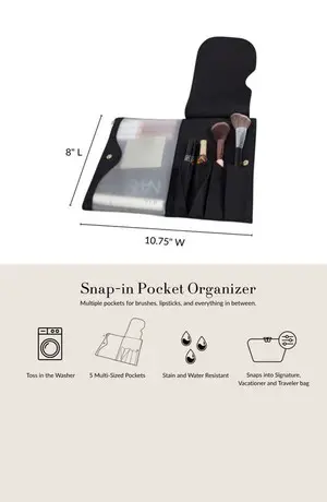 KUSSHI Makeup Pocket Organizer - Black
