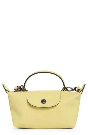 Longchamp Le Pliage Xtra Leather Clutch Lime