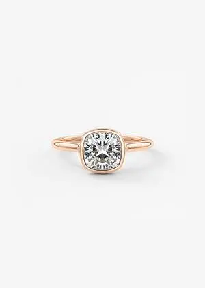 FRANK DARLING Breezy Bezel Cushion Cut Engagement Ring - Yellow Gold