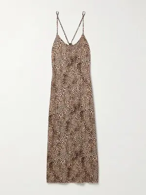 Skin Leopard-print Organic Pima Cotton-jersey Nightdress - Animal Print