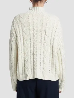Jenni Kayne Cotton Cable-knit Zip Sweater