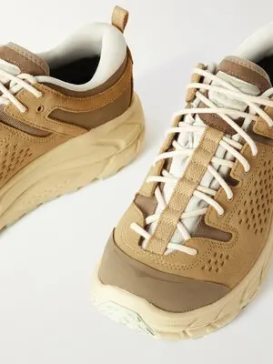 HOKA® Mesh-trimmed Suede Sneakers