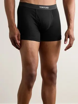 TOM FORD Two-pack Stretch-cotton Jersey Boxer Briefs - Black