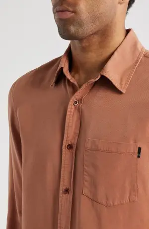 Ag Aiden Solid Lyocell Button-up Shirt - Mesa Rust