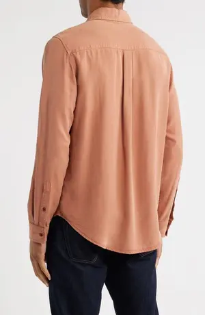 Ag Aiden Solid Lyocell Button-up Shirt - Mesa Rust