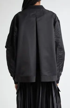 Sacai Nylon Twill Bomber Jacket - Black