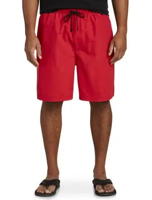 HARBOR BAY BY DXL Big & Tall Swim Trunks - Red