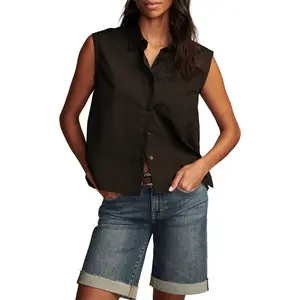 Lucky Brand Button-front Sleeveless Top - Meteorite