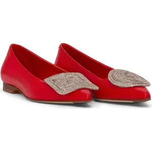 BEAUTIISOLES BEAUTIISOLES Bonnie Pointed-Toe Ballet Flat Red