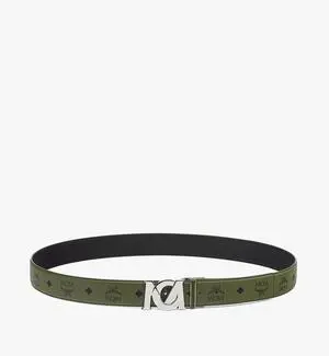 Mcm M-art Reversible Belt - Khaki Moss