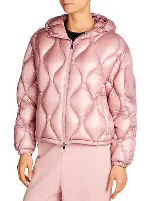 Moncler Anthon Womens Quilted Down Puffer Jacket - Pink