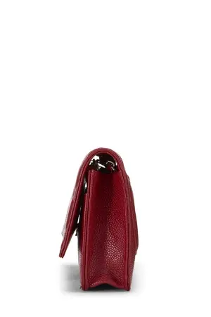 Chanel Caviar Classic Quilted Wallet On Chain - Red