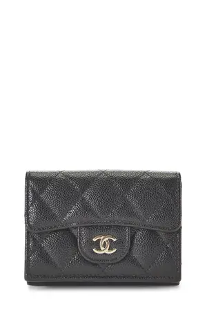 Chanel Caviar Classic Flap Compact Wallet - Black