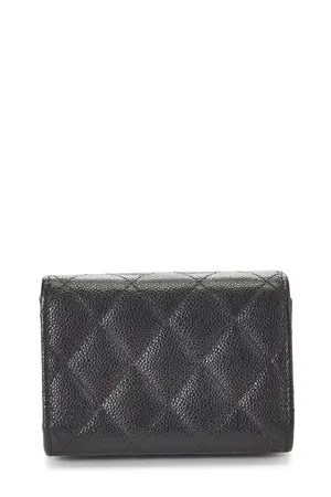 Chanel Caviar Classic Flap Compact Wallet - Black