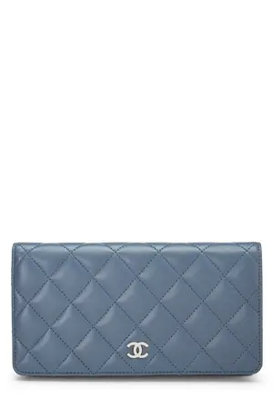 Chanel Lambskin Classic Flap Wallet - Blue