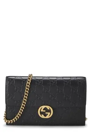 Gucci Ssima Wallet On Chain - Black