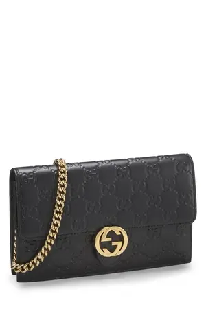 Gucci Ssima Wallet On Chain - Black