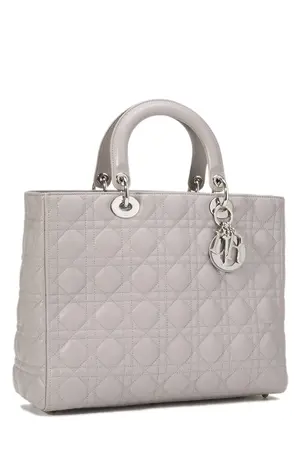 Dior Cannage Quilted Lambskin Lady - Purple