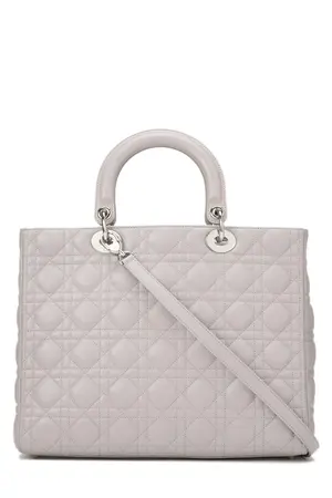 Dior Cannage Quilted Lambskin Lady - Purple