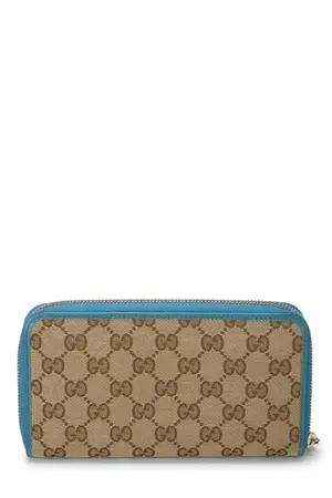 Gucci Original Gg Canvas Zip Around Wallet - Blue