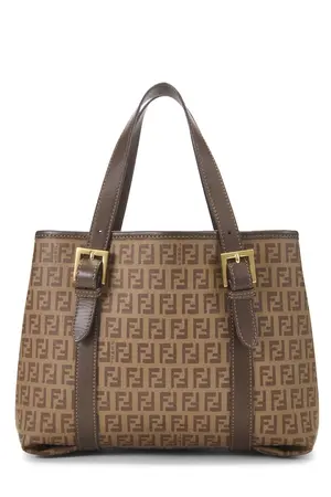 Fendi Zucchino Coated Tote - Brown