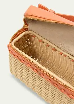 Loro Piana Extra Pocket Zip Rattan Crossbody Bag