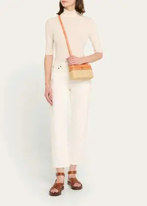 Loro Piana Extra Pocket Zip Rattan Crossbody Bag