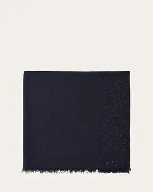 Faliero Sarti New Dalia Sequined Wool-blend Scarf - Navy/black