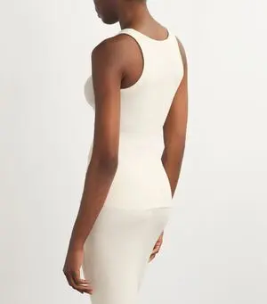 Eterne Cotton-modal Ribbed Tank Top